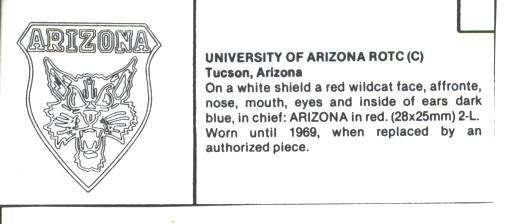 University of Arizona ROTC DI - DISTINCTIVE UNIT INSIGNIA / UNIT CRESTS ...