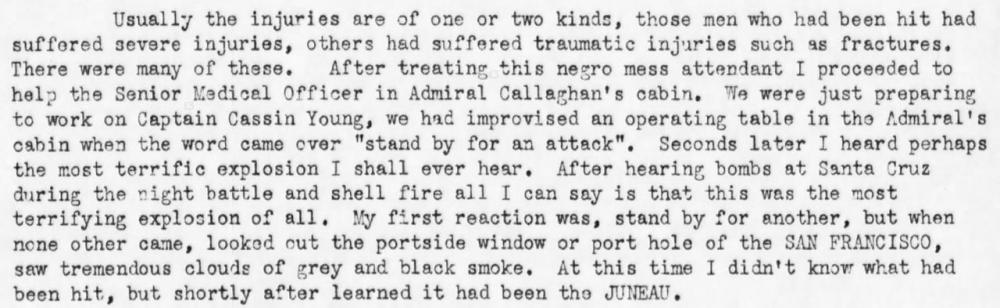 Original Captain's Speech from the USS San Francisco - GUADALCANAL ...