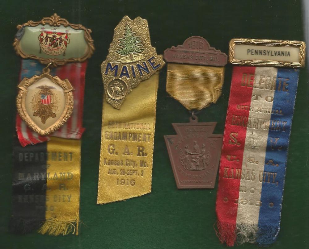 Kansas Civil War Veteran reunion Ribbons - VETERANS' ORGANIZATIONS - U ...