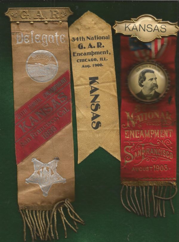 Kansas Civil War Veteran reunion Ribbons - VETERANS' ORGANIZATIONS - U ...