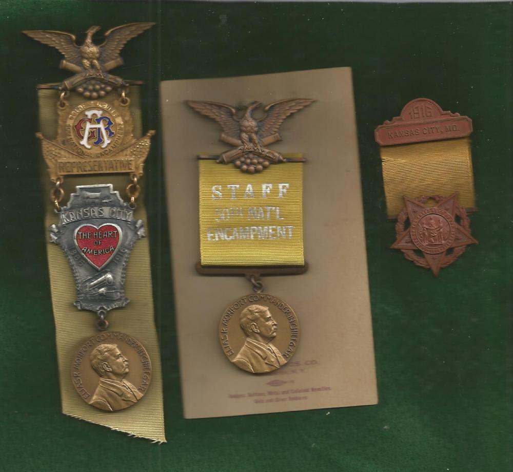 Kansas Civil War Veteran reunion Ribbons - VETERANS' ORGANIZATIONS - U ...