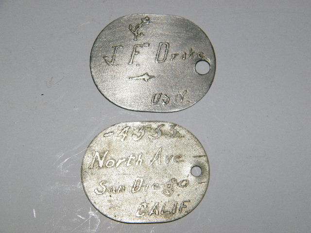 Navy Tags - IDENTITY ITEMS (DOG TAGS, BRACELETS, ETC) - U.S. Militaria ...