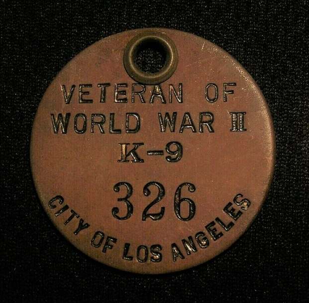 Veteran of World War II K-9 Dog Tag. City of LA - IDENTITY ITEMS (DOG ...