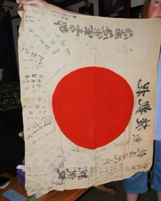 Japanese Good Luck flag USMC Edward Kurowski - SPOILS OF WAR - U.S ...