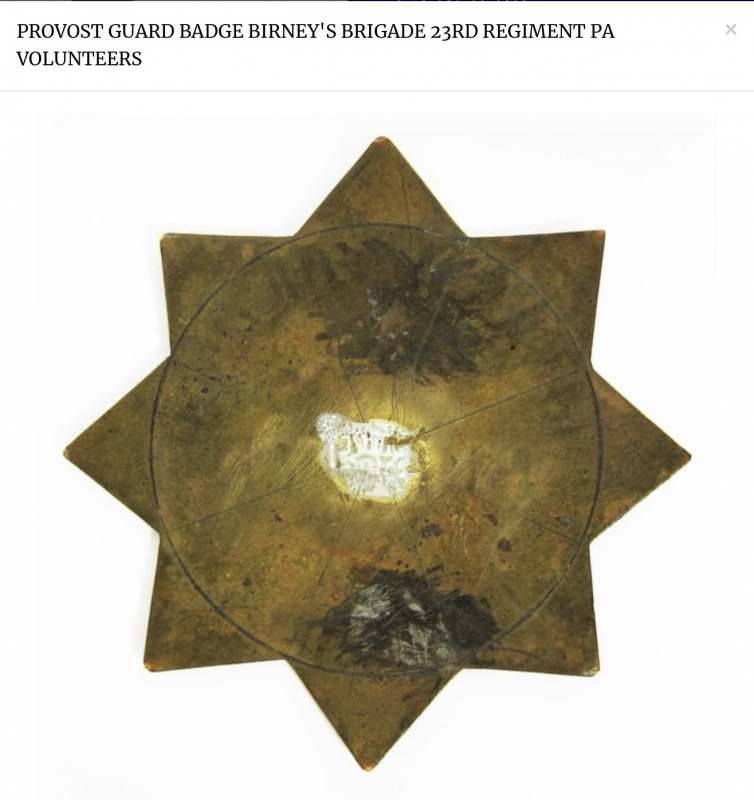 Birney’s Brigade Provost Guard Badge - (1861-1865) AMERICAN CIVIL WAR ...