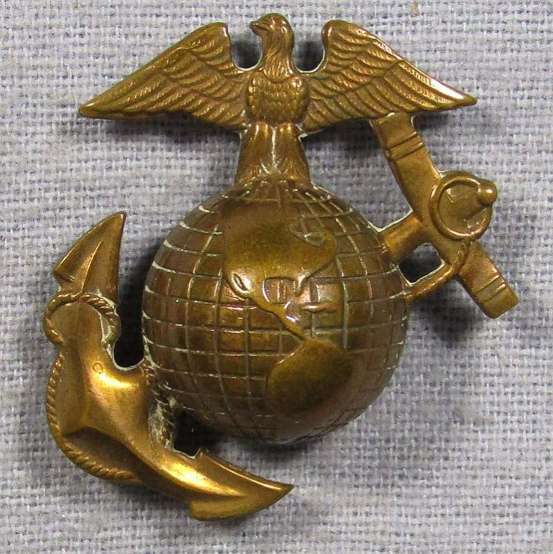 Info WWI USMC Enlisted / NCO EGA Cap Badge - (1917-1919) WORLD WAR ONE ...