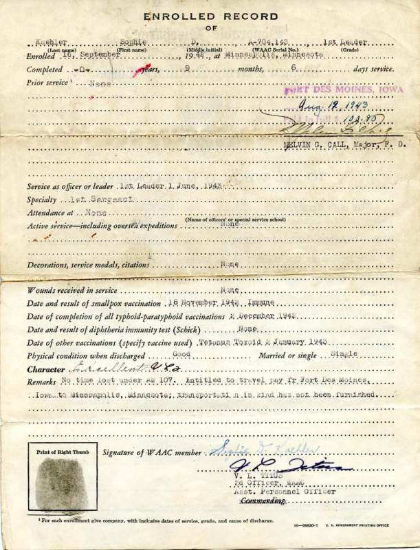 WAAC Honorable Discharge - WOMEN'S SERVICES - U.S. Militaria Forum