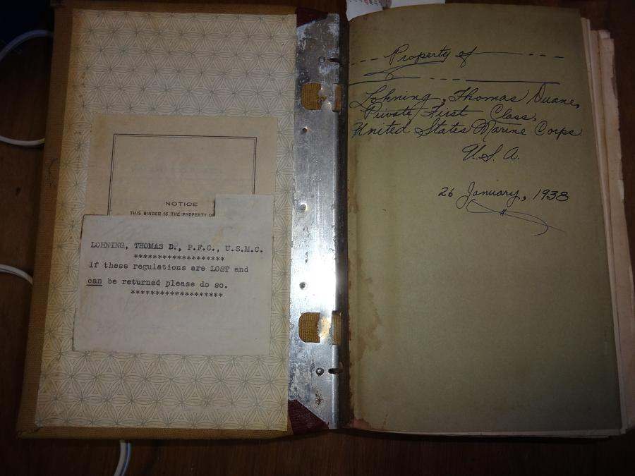 Binder of WWII field manuals, and USS Arizona telegram. - EPHEMERA ...
