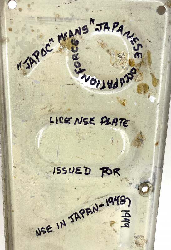 Occupied Japan License Plate - MILITARY VEHICLES - U.S. Militaria Forum