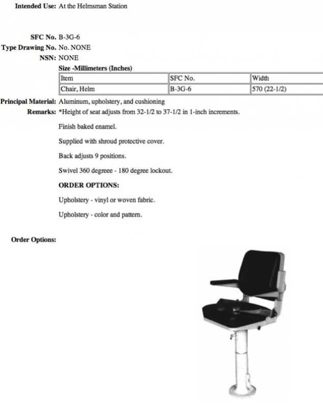 USN Submarine Helmsman Chair - NAVAL SEA SERVICE GEAR - SHIPBOARD ...