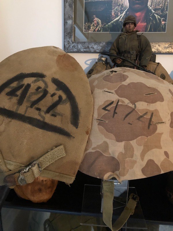 WW2 USMC helmet and cover with a suprise ! - M-1; M-1C & M-2 HELMETS ...