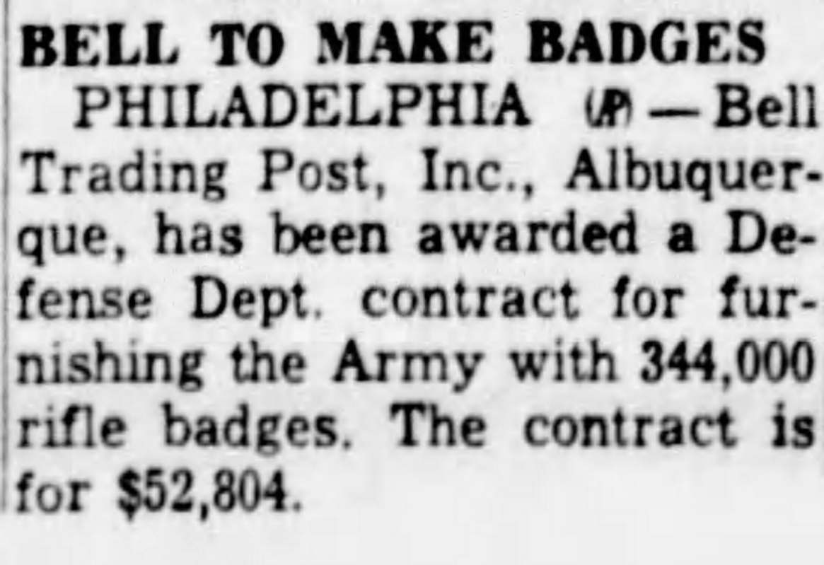 Bell Trading Post of Albuquerque, NM: company history - WING ...