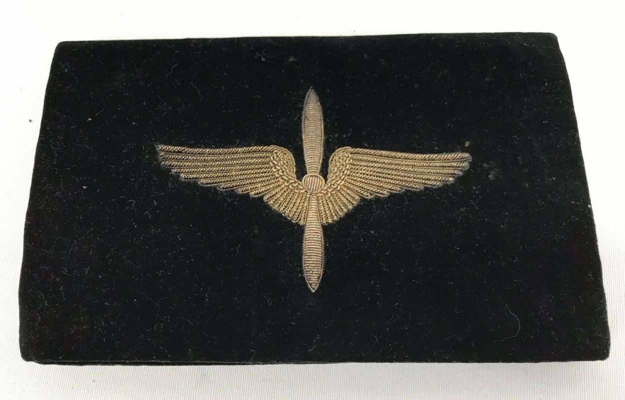 Extra Large 4 1/2 “ 1920s AAC Bullion Wing on black wool - WING BADGES ...