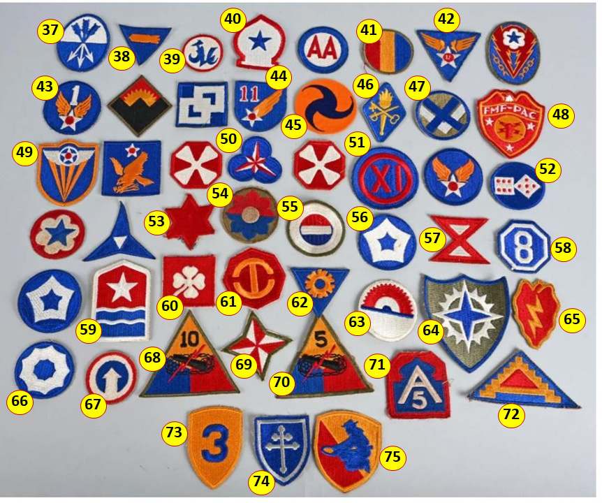 Large Lot of USA Army and USAAF WW2 Patches - ARMY AND USAAF - U.S ...