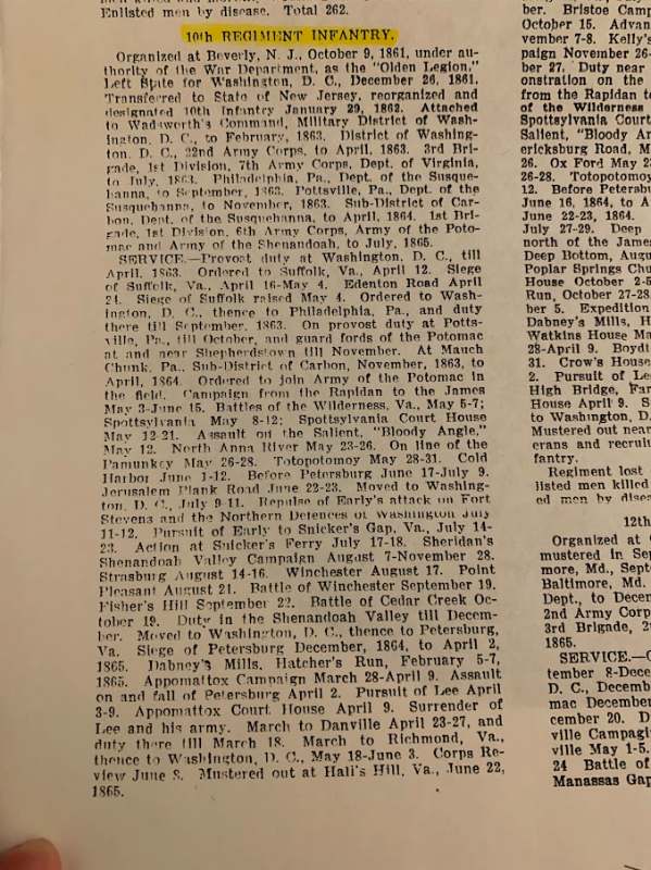NJ First Defender Medal to an Officer in the 10th NJ - (1861-1865 ...