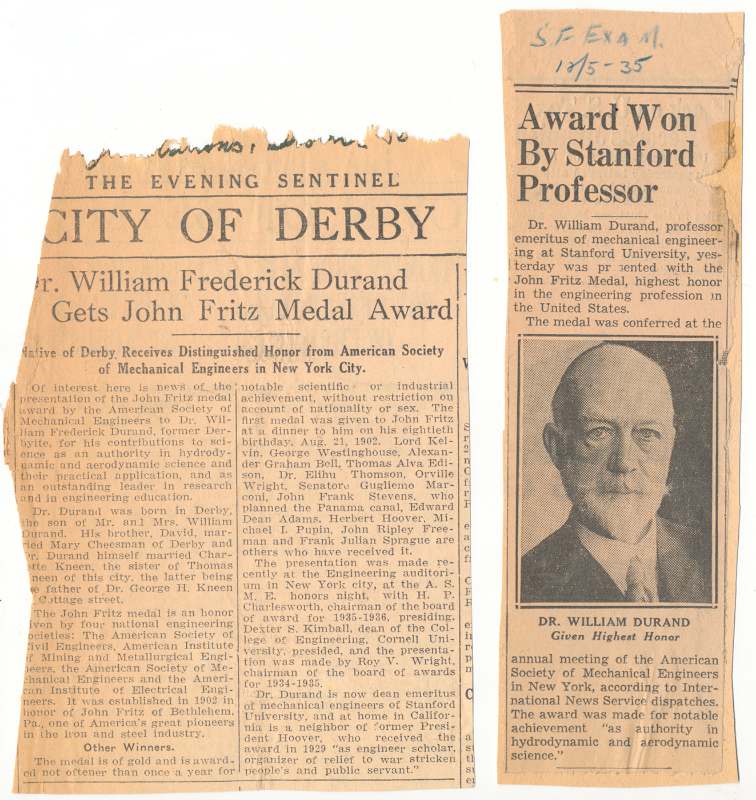 Medal of Merit - Dr. William Frederick Durand - DECORATIONS/VALOR ...