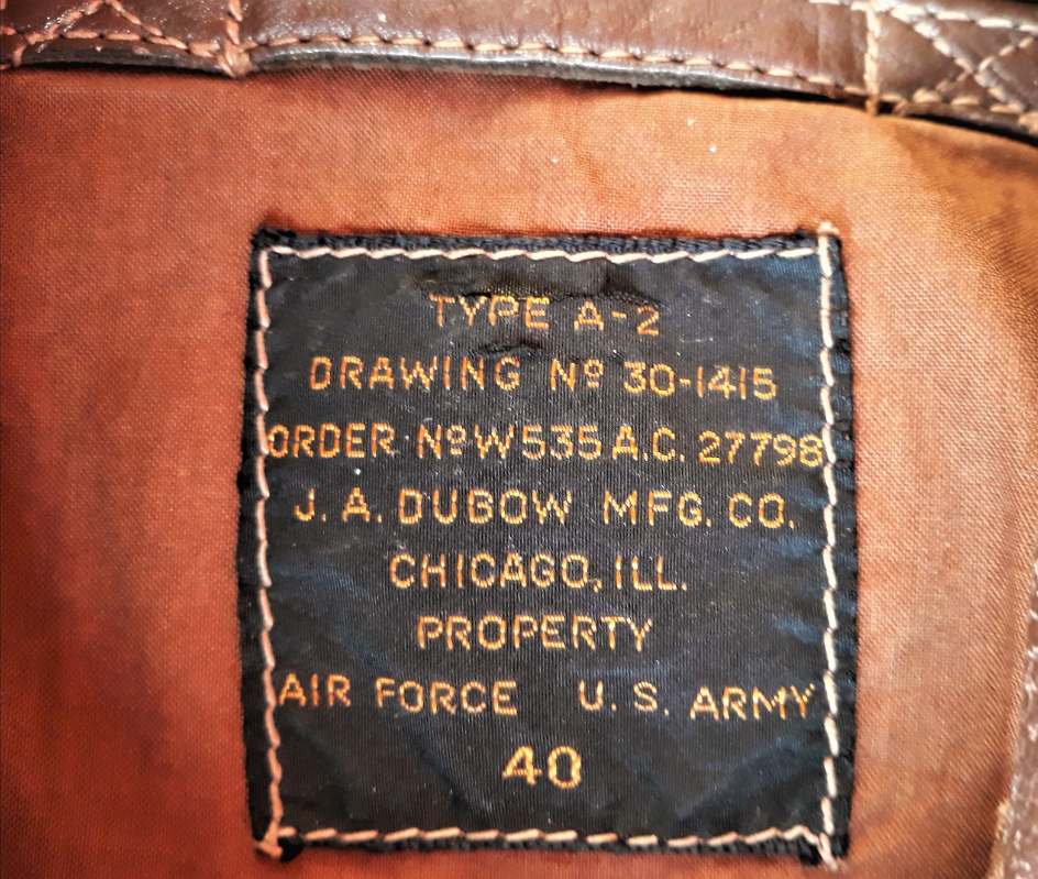 J.A. Dubow A-2 jacket from 6th Tow Target Sqn. - FLIGHT CLOTHING - U.S ...