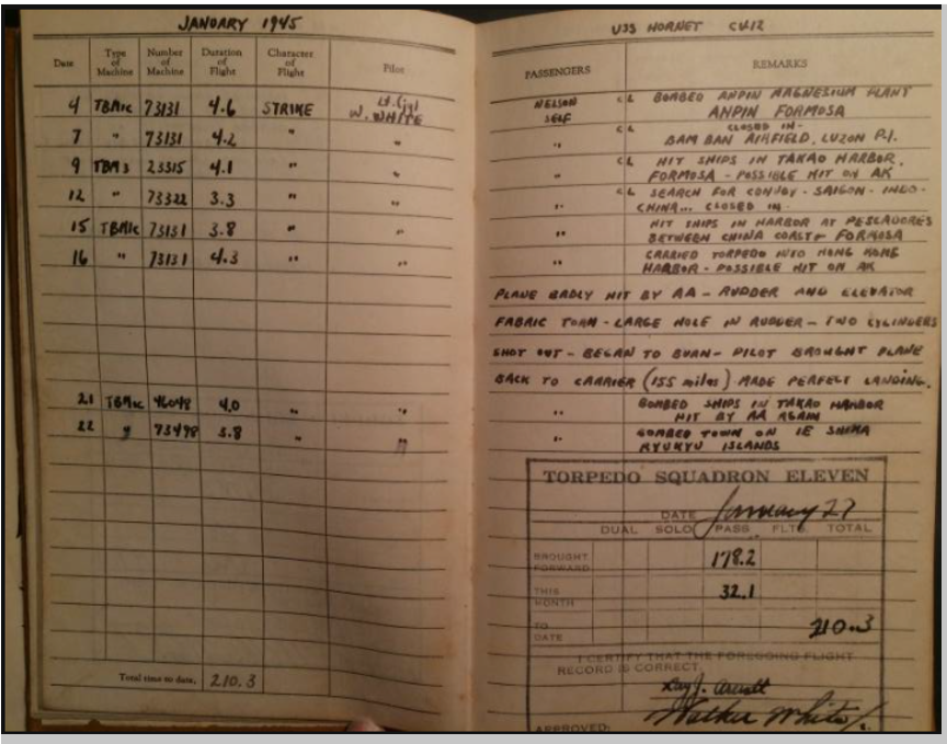 WWII NAVAL AVIATOR FLIGHT LOGBOOKS - Page 5 - EPHEMERA, PHOTOGRAPHS ...