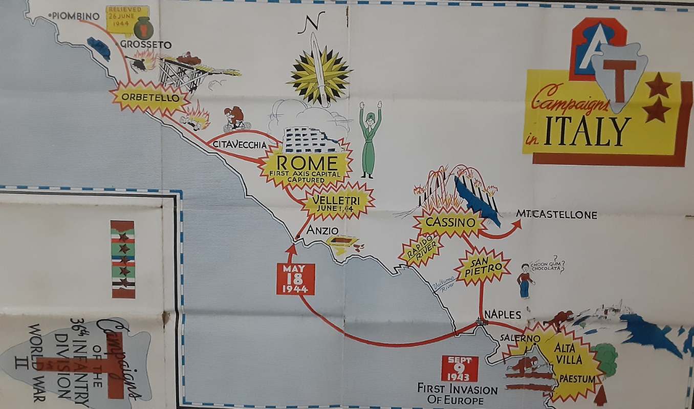 36th Infantry Division Campaign Souvenir Posters (Italy, France ...