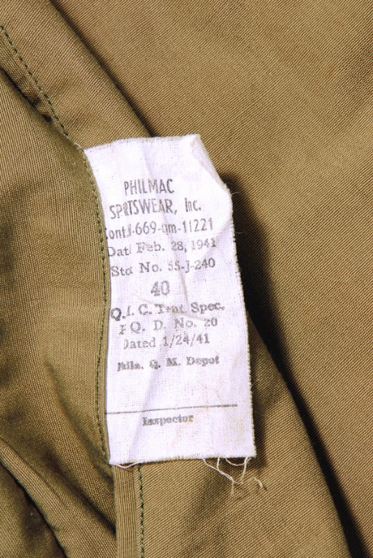 Jacket, Field, Olive Drab ( aka "Parsons Jacket) - UNIFORMS - U.S ...