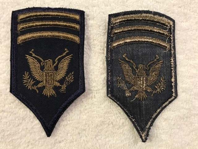 1950's 2" Master Specialist Cheverons Blue with Olive instead of Gold ...