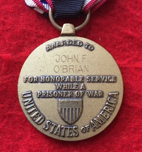 Engraved POW medal to John F O'Brian (Brien?) - PRISONERS OF WAR / P.O ...