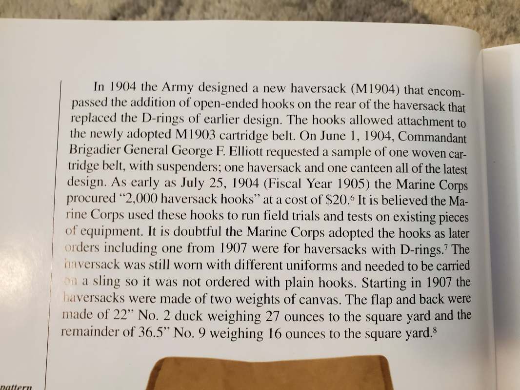 USMC M1904 Haversack w/ EGA Stamp - FIELD & PERSONAL GEAR SECTION - U.S ...