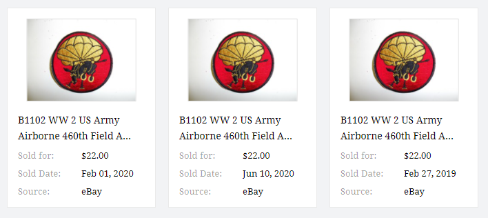 current 460th Parachute FA patch on ebay right now - ARMY AND USAAF - U ...