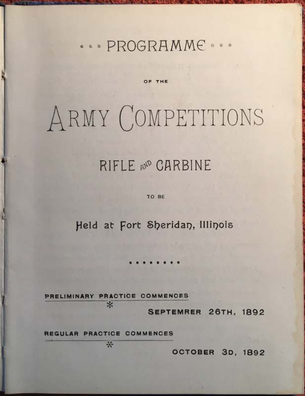Programme Army Competitions 1892 - (1866-1890) PLAINS INDIAN WARS ...