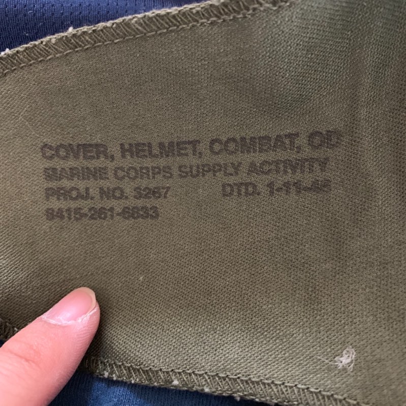 Rare and Unusual: USMC stamped OD helmet cover - Page 2 - M-1; M-1C & M ...
