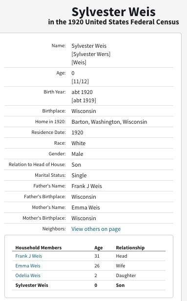 Information on Sylvester Weis - IDENTITY ITEMS (DOG TAGS, BRACELETS ...