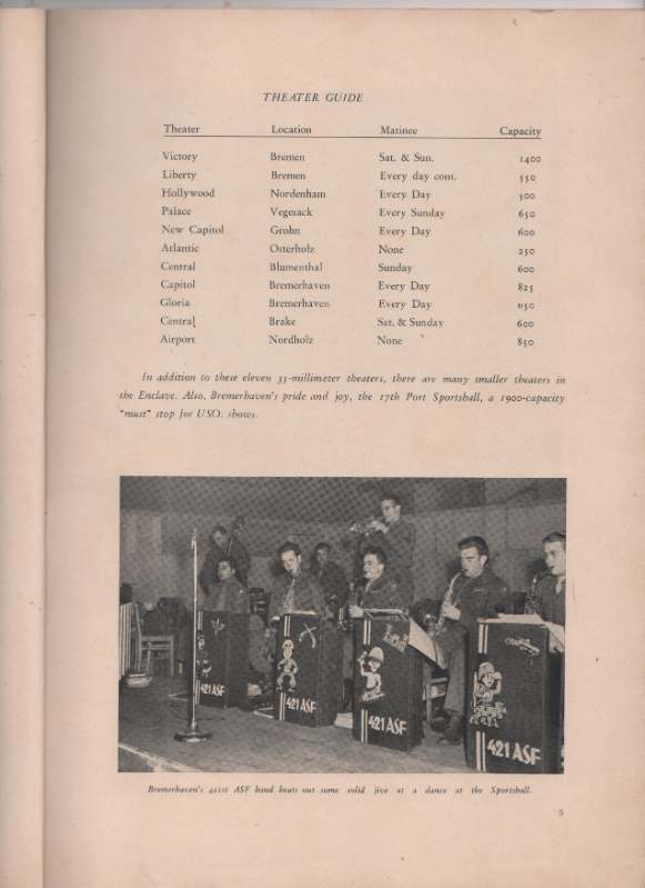 BREMEN PORT COMMAND "GI PARADISE" 1946 COMZ ADSEC - EPHEMERA ...