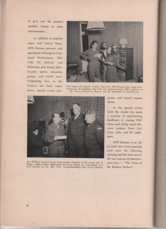 BREMEN PORT COMMAND "GI PARADISE" 1946 COMZ ADSEC - EPHEMERA ...