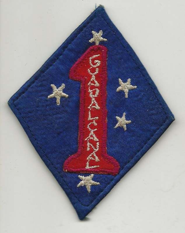 1st Marine Division Chinese made silk patch - MARINES - U.S. Militaria ...