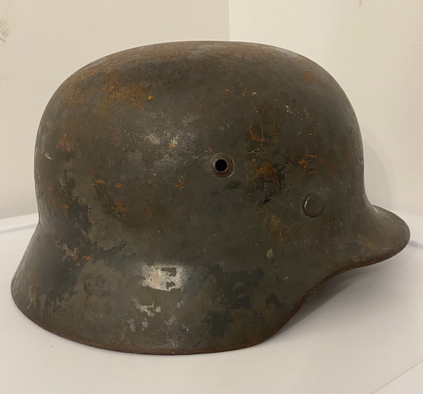 Vet Bringback German M35 Helmet - SPOILS OF WAR - U.S. Militaria Forum