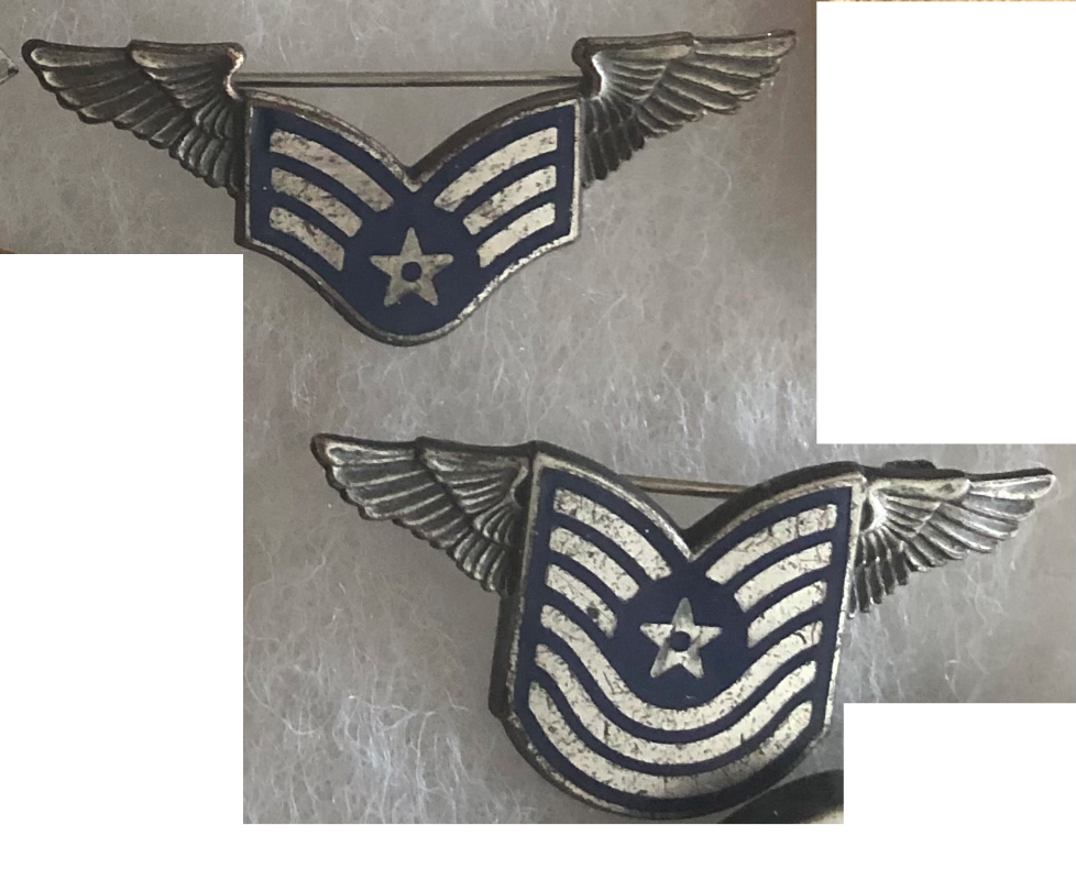 Winged USAF Rank Chevron Pins - AIR FORCE (AAC/AAF INCLUDED IN ARMY ...