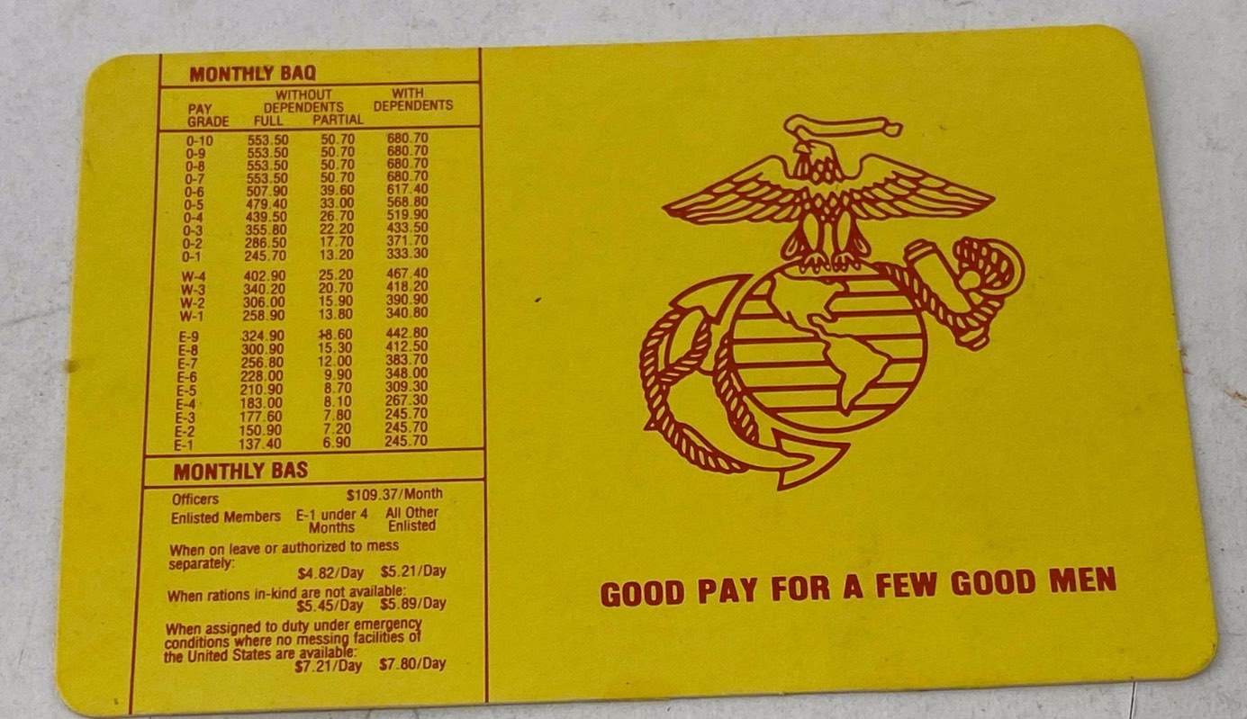 When a private made $600 a month - USMC pay scale for 1985 - EPHEMERA ...