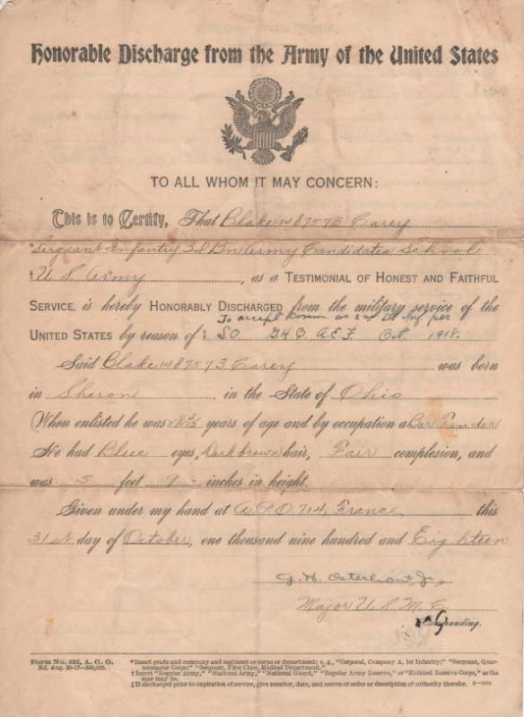 Carey Blake, an Infantry Soldier of long service in the US Army 1908 ...