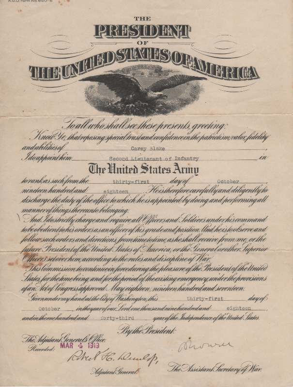 Carey Blake, an Infantry Soldier of long service in the US Army 1908 ...