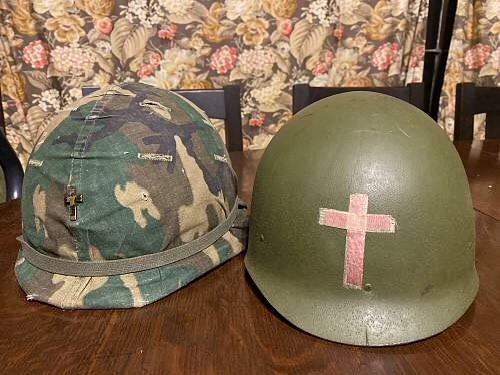 ERDL Chaplain helmet - CHAPLAIN & MEDIC HELMETS - U.S. Militaria Forum