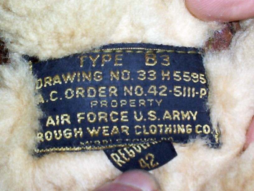 Is this a WW2 B-3 flight jacket tag? - FLIGHT CLOTHING - U.S. Militaria ...