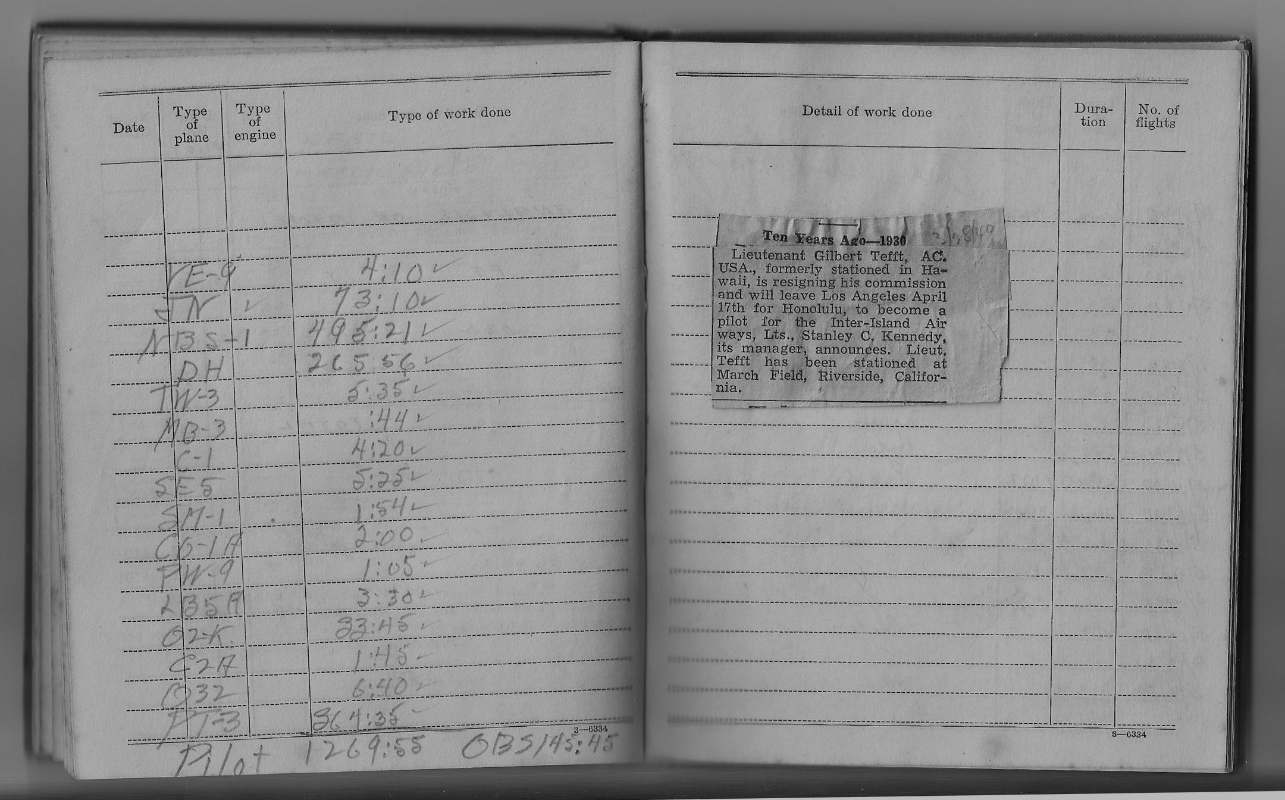 USAA & Inter-Island Airways Ltd. Pilot Logs - EPHEMERA, PHOTOGRAPHS ...