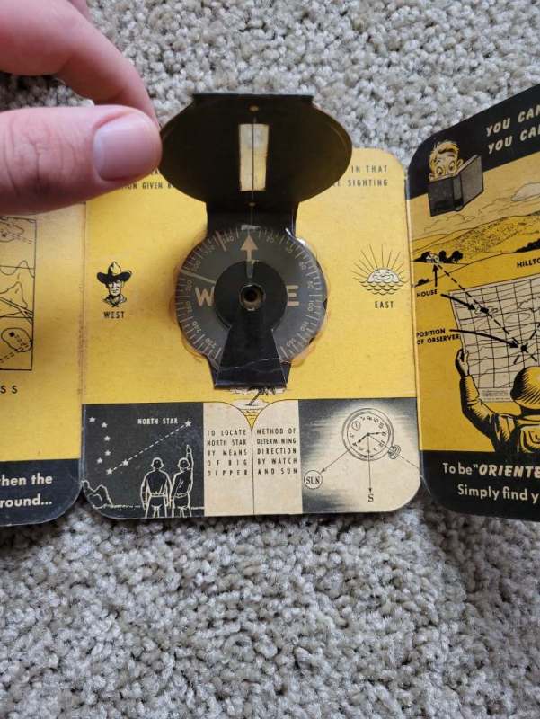 WW2 Training Aid Compass with Attached Instructions - FIELD & PERSONAL ...