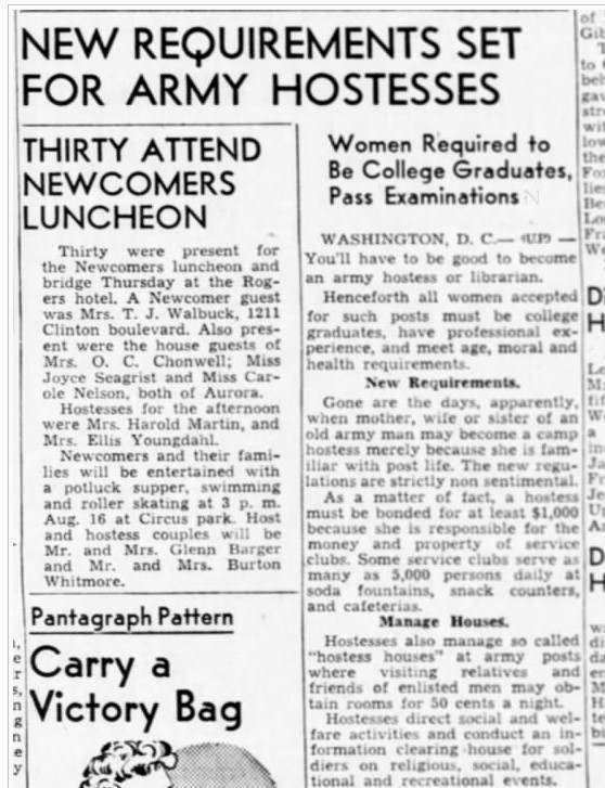 WWII U.S. Army Hostess Patch Being Worn - ARMY AND USAAF - U.S ...