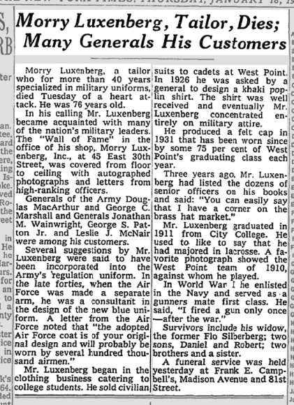 Luxenberg of NY, NY: company history - WING MANUFACTURERS: PATTERNS ...