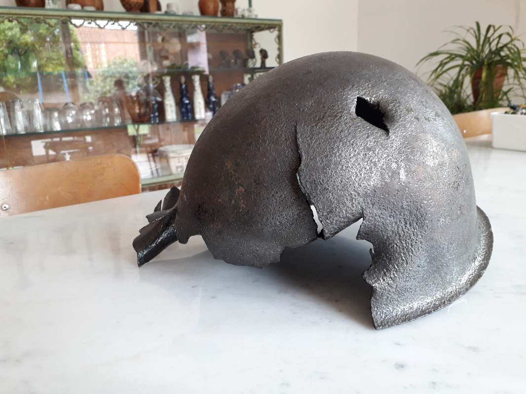 Battle damaged m1 medic helmet - CHAPLAIN & MEDIC HELMETS - U.S ...