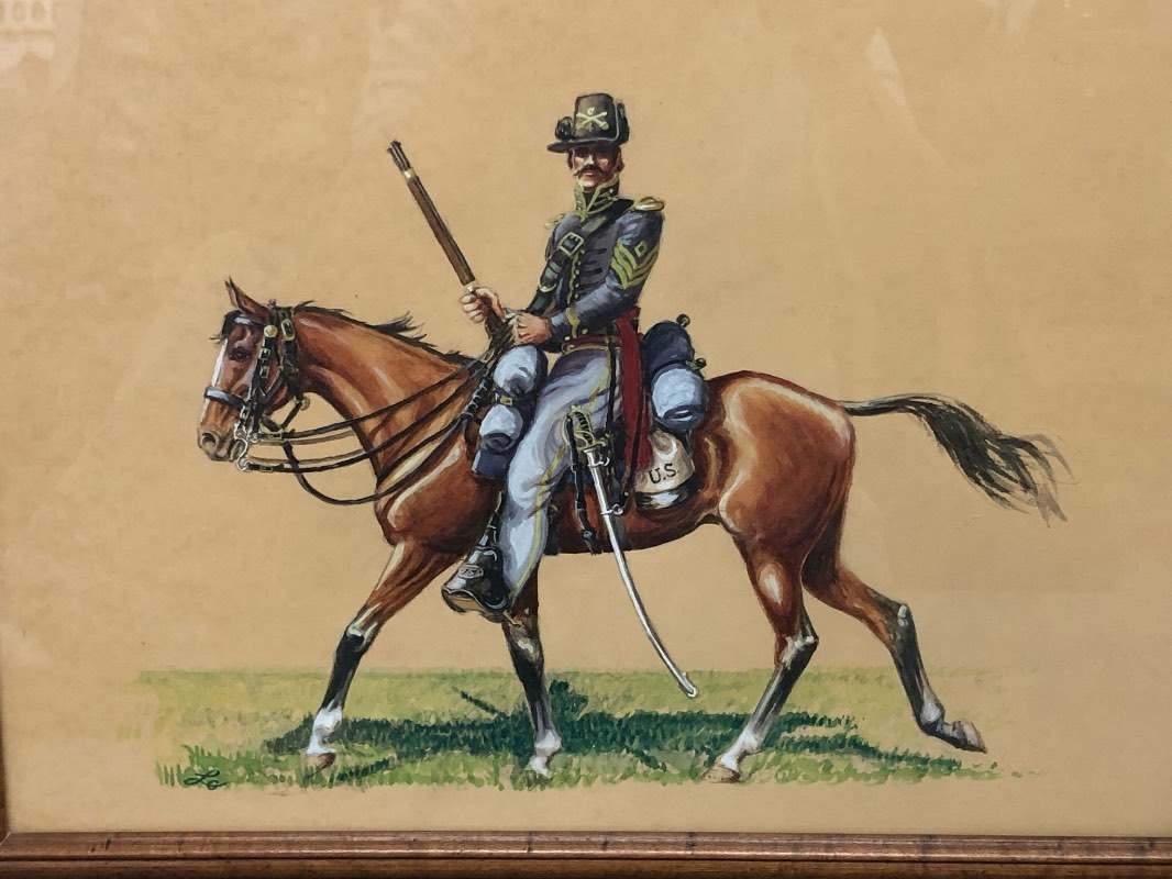 Pastel drawing, Cavalry rider - EPHEMERA, PHOTOGRAPHS & MILITARY ...