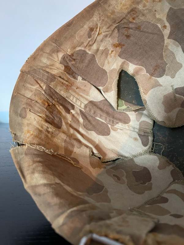 WW2 USMC Shore party helmet - what a theatre used helmet should look ...