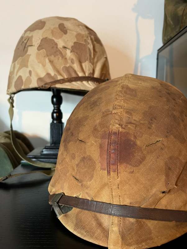 WW2 USMC Shore party helmet - what a theatre used helmet should look ...
