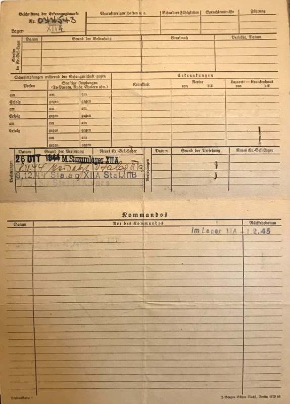 WWII POW Stalag ID CARDS issued to Americans - Collection - Page 4 ...
